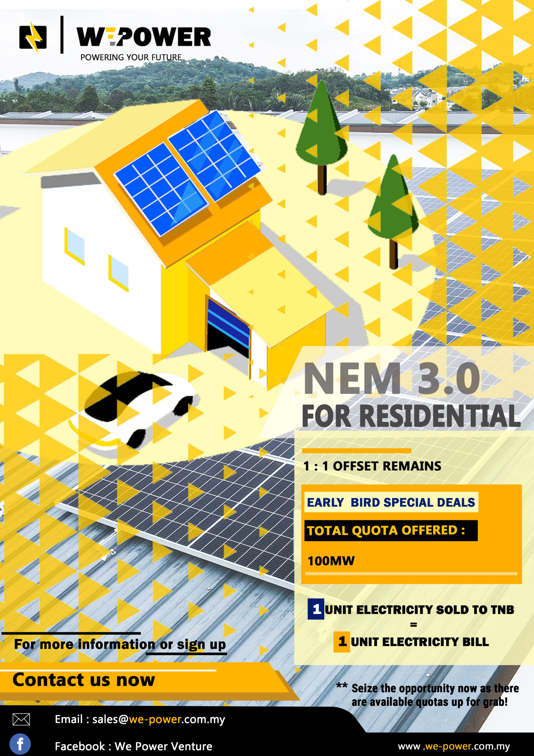 Quota NEM 3.0 for NEM Rakyat (Residential) - WePower